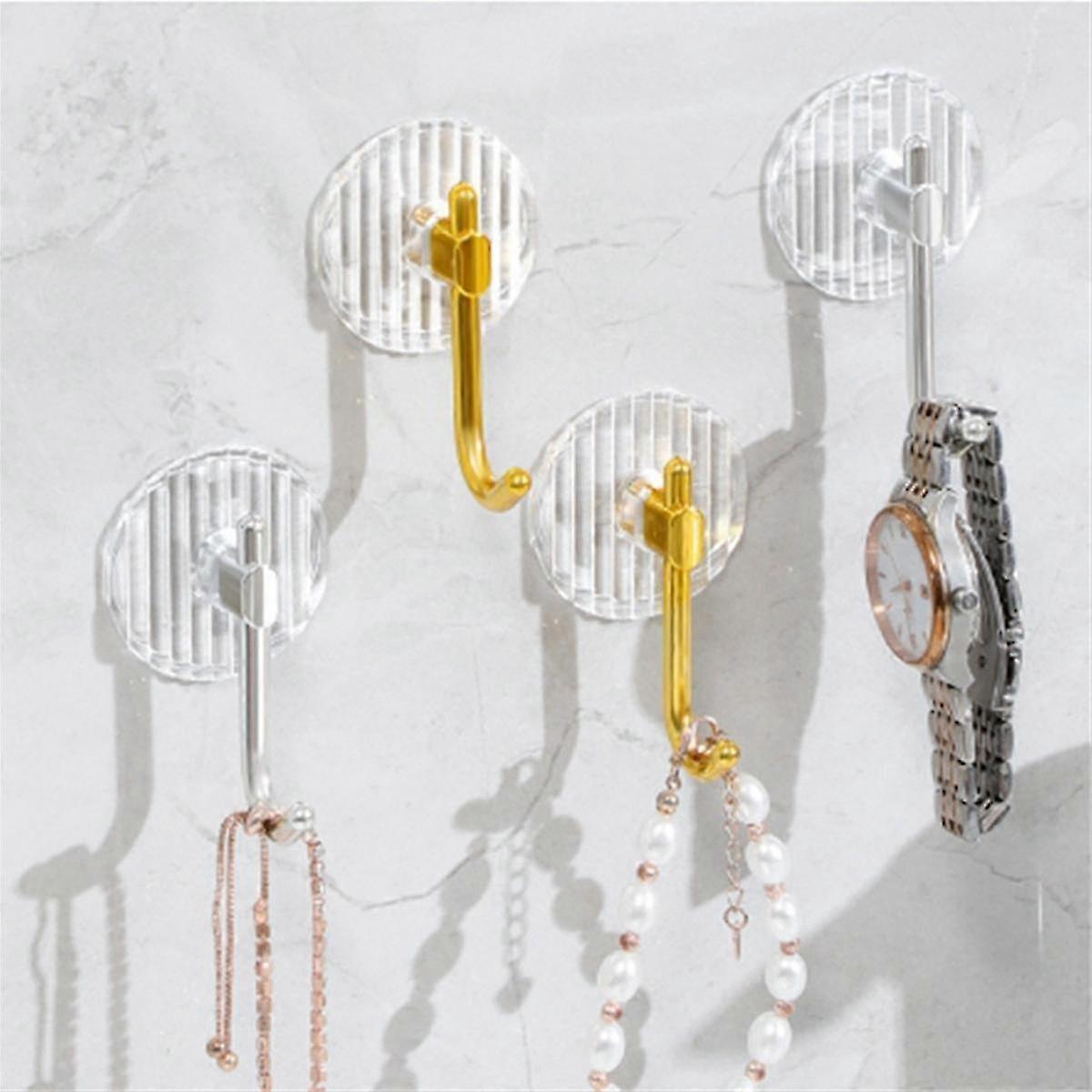 Acrylic Luxury Wall Hook No Hole Punch Home Decoration Strong Adhesive ...