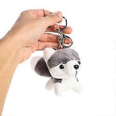 Cute Husky 4-inch plush toy mini dog doll keychain school bag pendant ...