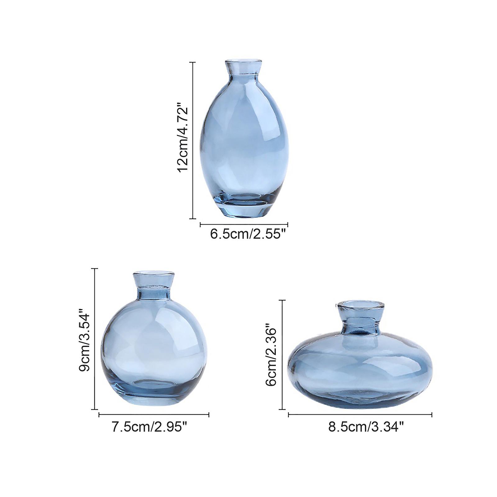 3pcs Classic Small Opening Vase for Unique Home Table Decor Glass ...