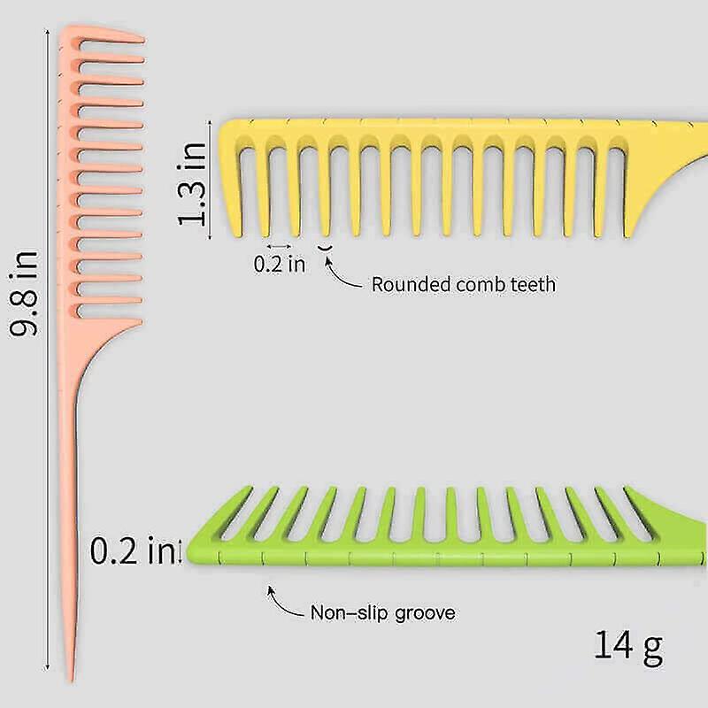Wide Tooth Comb, 3pcs Wide Tooth Rat Tail Combs, Wide Tooth Rake Comb ...