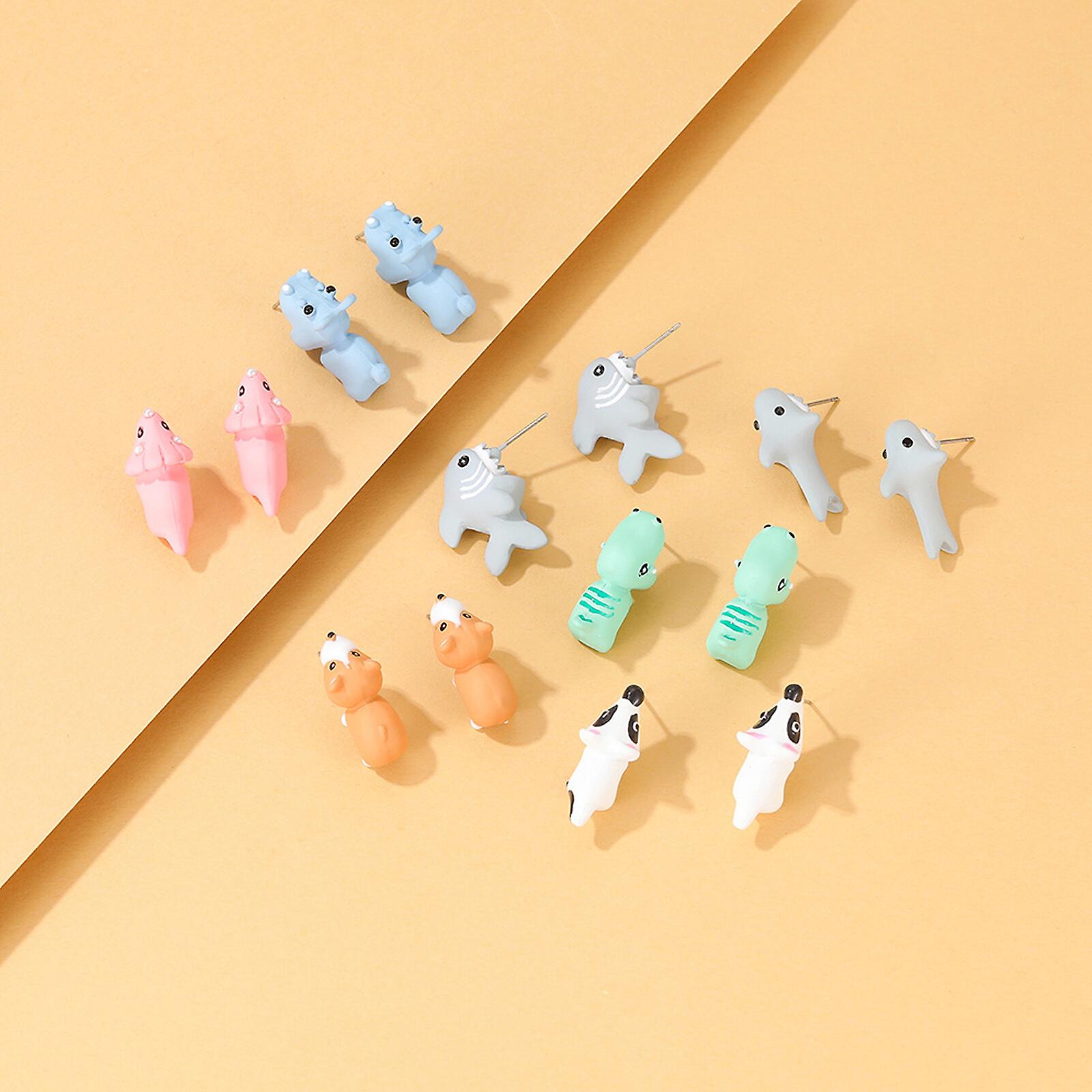 Fast shipping 3D Cute Animal Bite Earring Cartoon Animal Earrings ...