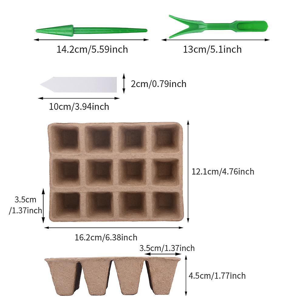 Cups 12 24 Cells With Plant Labels Biodegradable Seedling Starter Tray ...