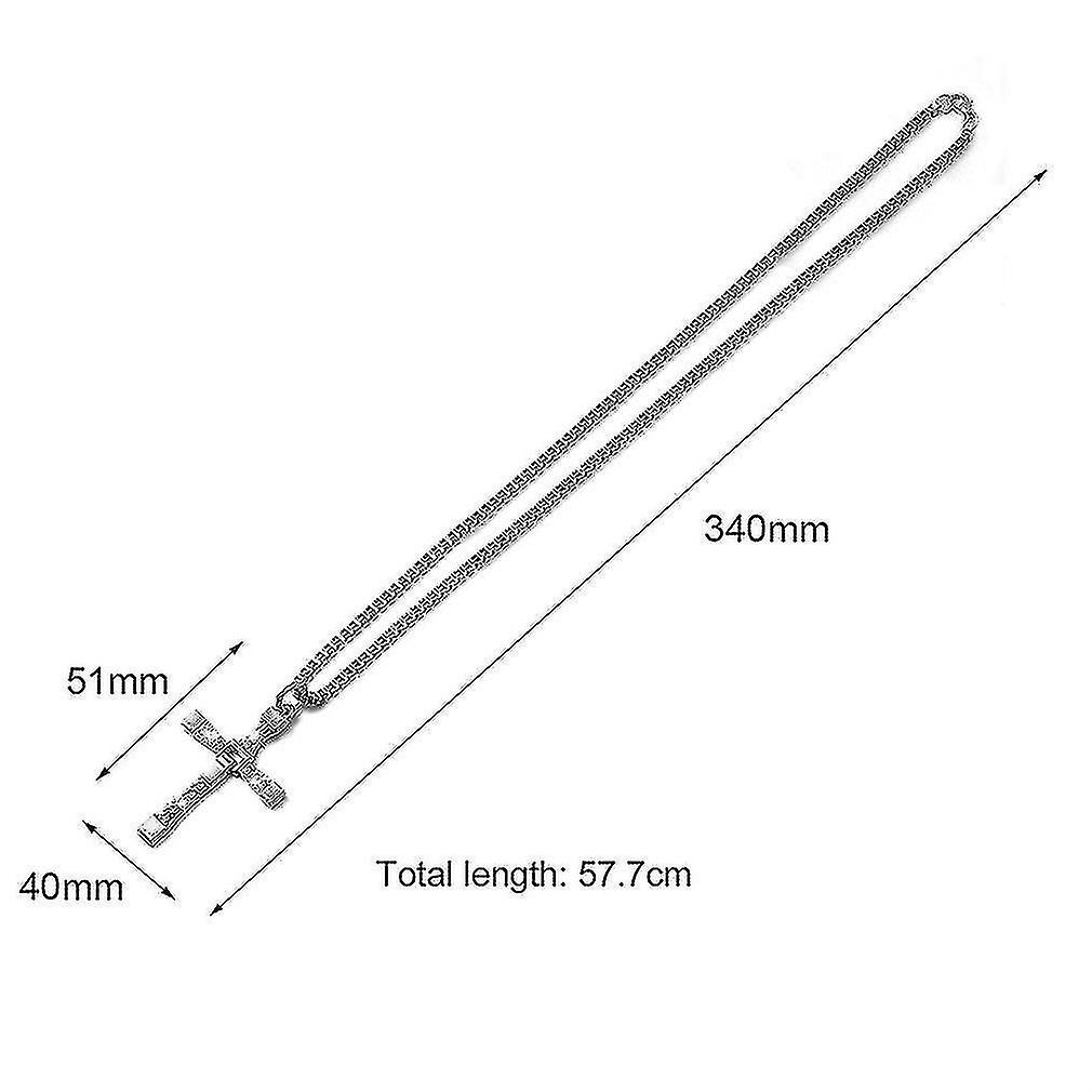 Movie Jewelry Dominic Toretto Men Male Cross Pendant Chain Necklace ...