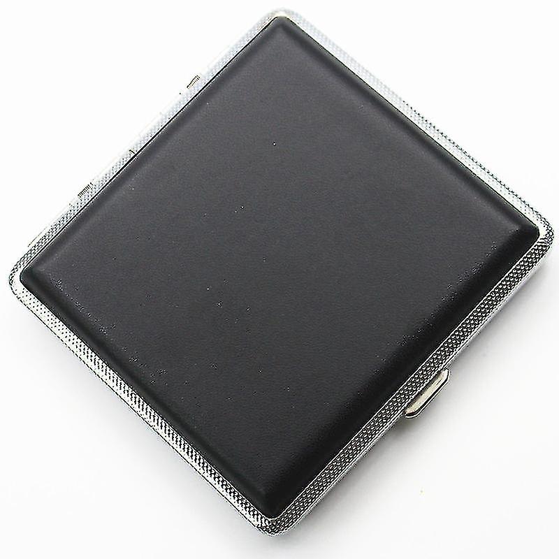 Black Leather Cigarette Case Metal Frame Holds 20 | Fruugo UK