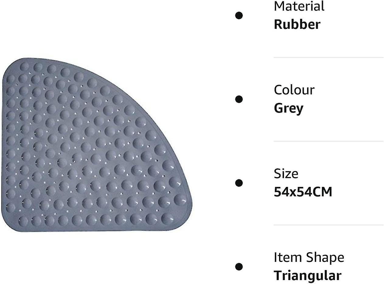 Rubber Corner Shower Mat Anti-slip Quadrant Bath Mat Anti-bacterial ...