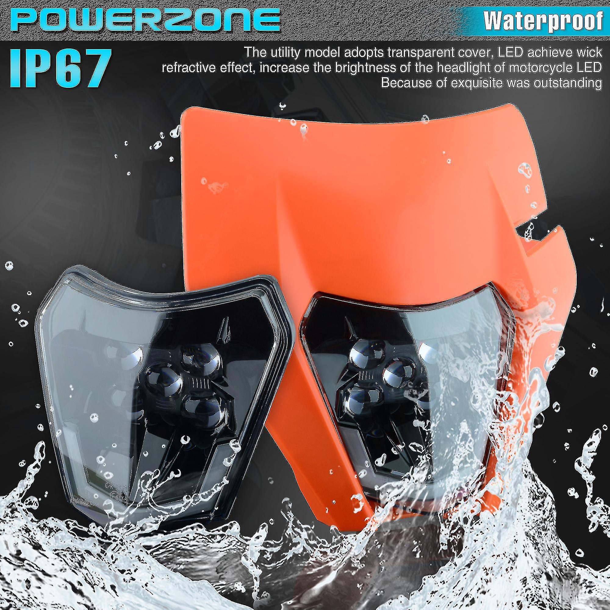 Powerzone Motorcycle Led Headlight Headlamp Head Light Supermoto ...