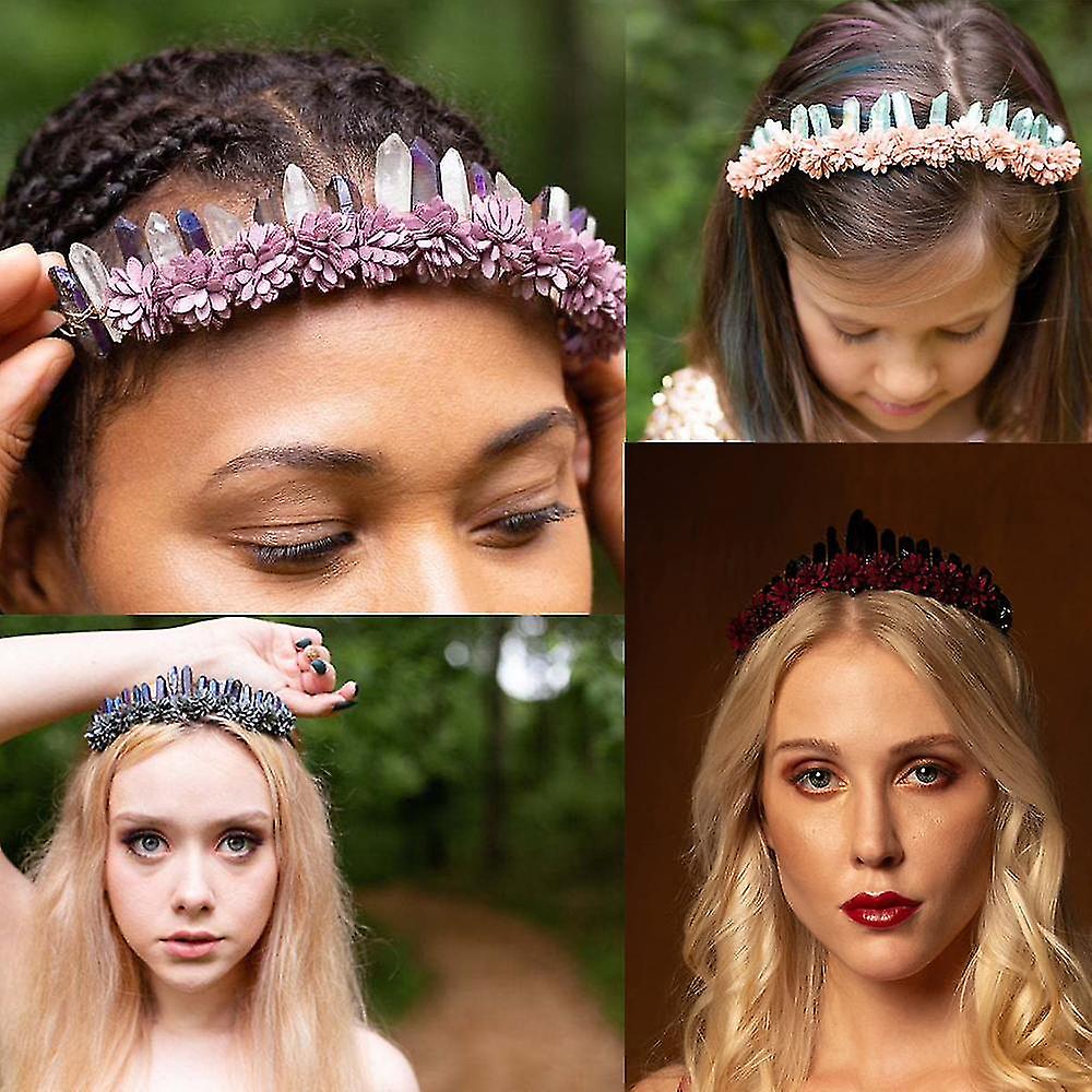 Moon Goddess Crown Raw Crystal Quartz Tiara Mermaid Crown Wedding Fairy ...