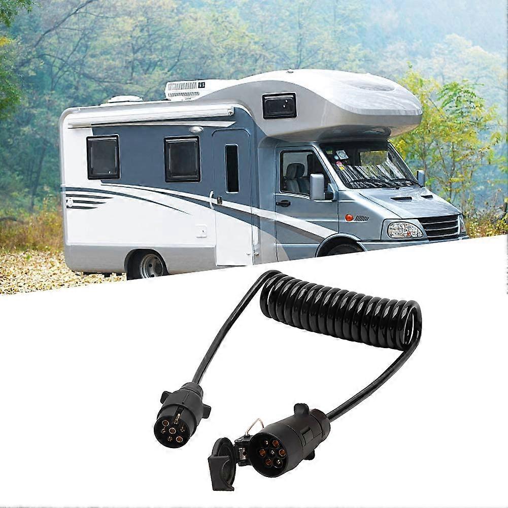 12V 7Pin Adaptor Trailer Extension Lead Caravan Towing Socket Plug ...