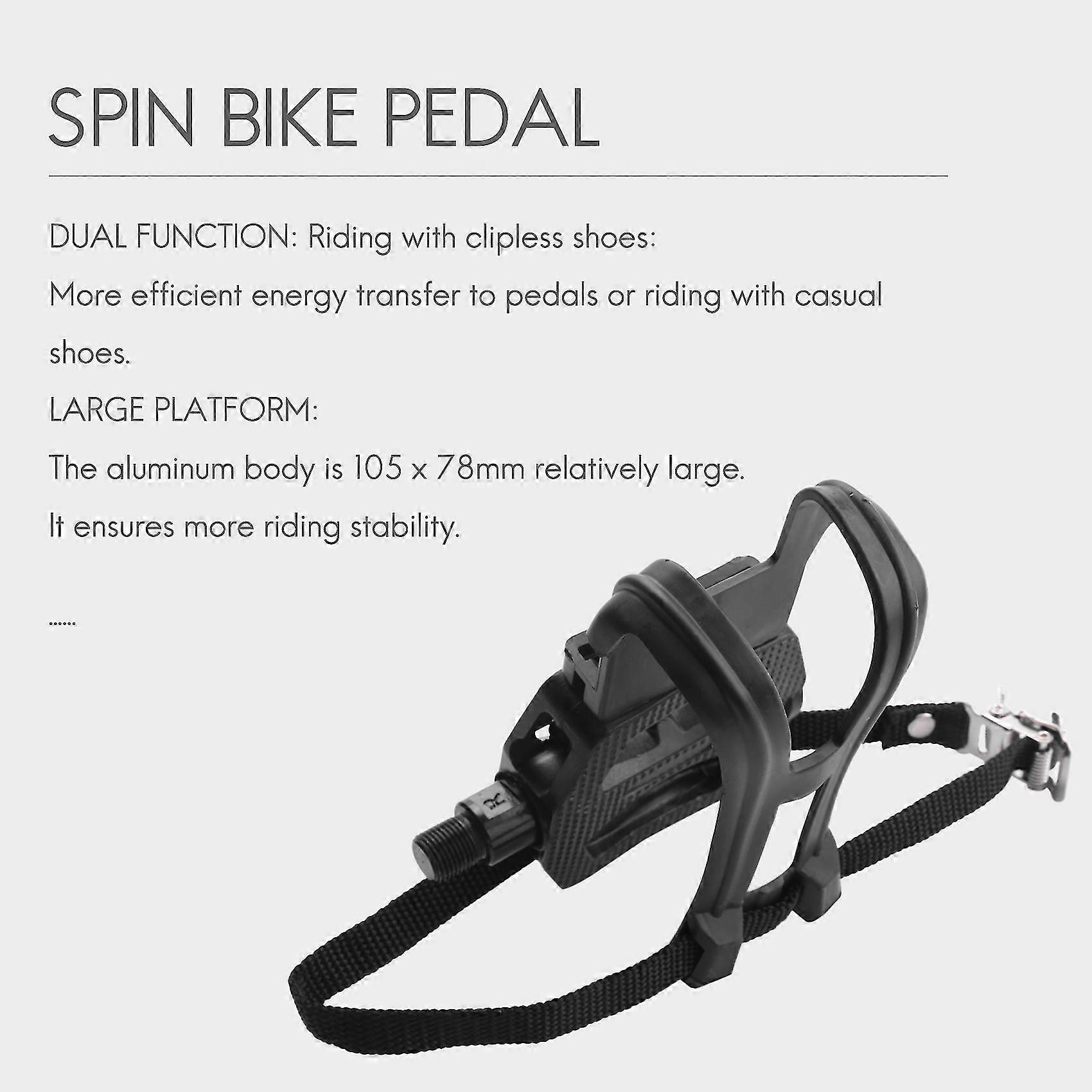 Spinning Bike Pedal Aluminum Alloy Spd Pedal With Toe Clips & Cleats ...