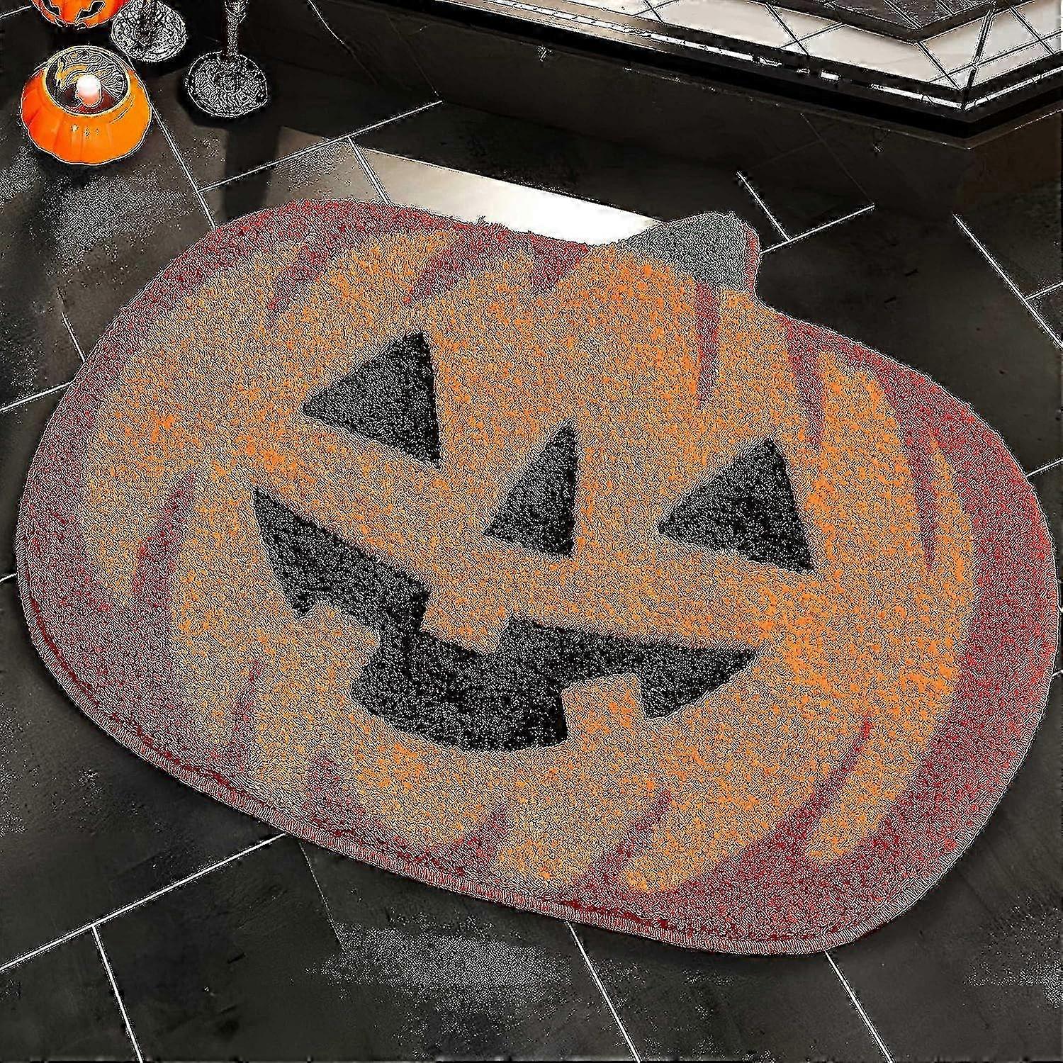 Halloween Bathroom Decor Fall Pumpkin Bathroom Rugs Non Slip Funny Cute ...