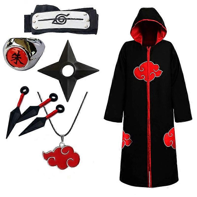 Naruto Akatsuki Cloak Anime Cosplay Costume Uchiha Itachi Robe ...