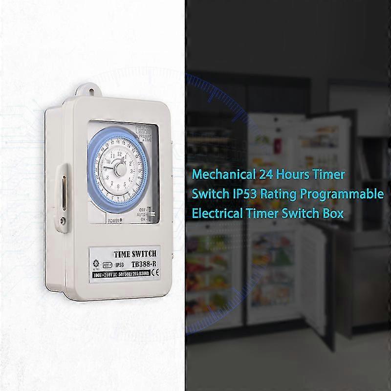 Mechanical 24 Hours Timer Switch IP53 Rating Programmable Electrical ...