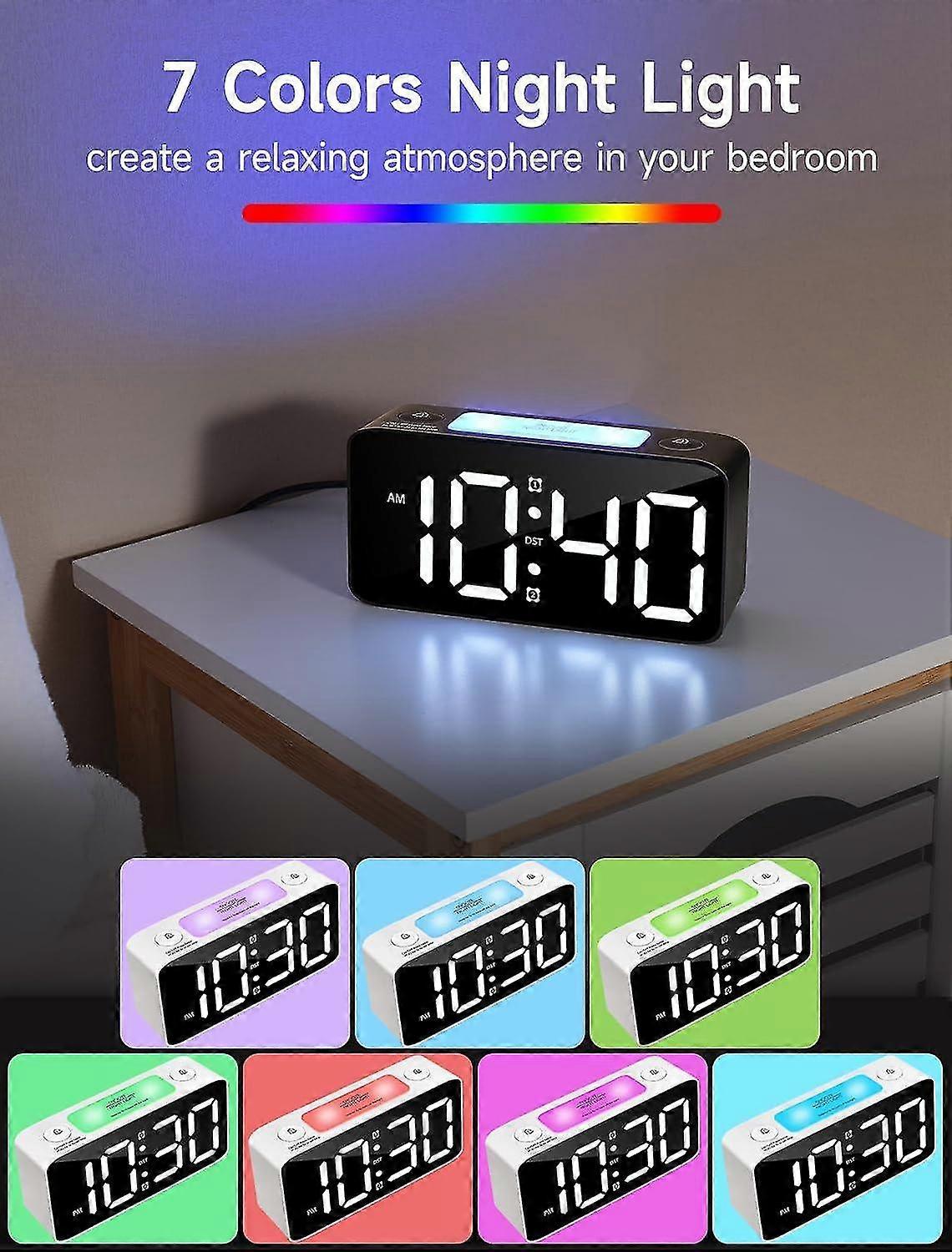 Super Loud Alarm Clock for Heavy Sleepers Adults,RGB Digital Clock with ...