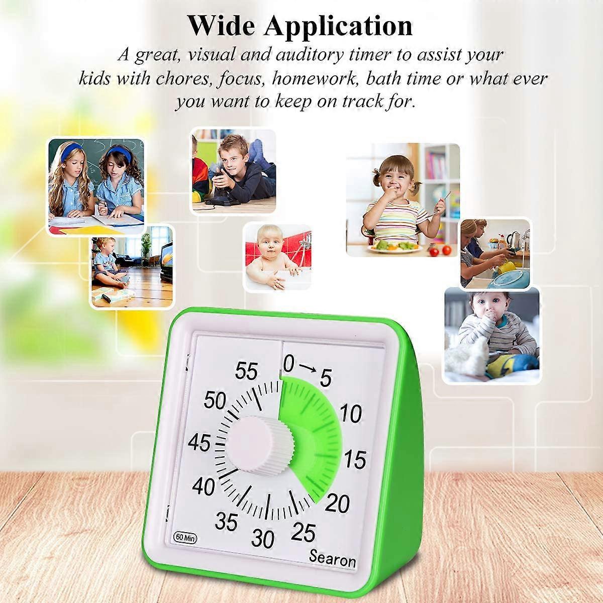 ZK- 7.8cm Silent Visual Timer Kids 60 Minutes Countdown Clock Optional ...