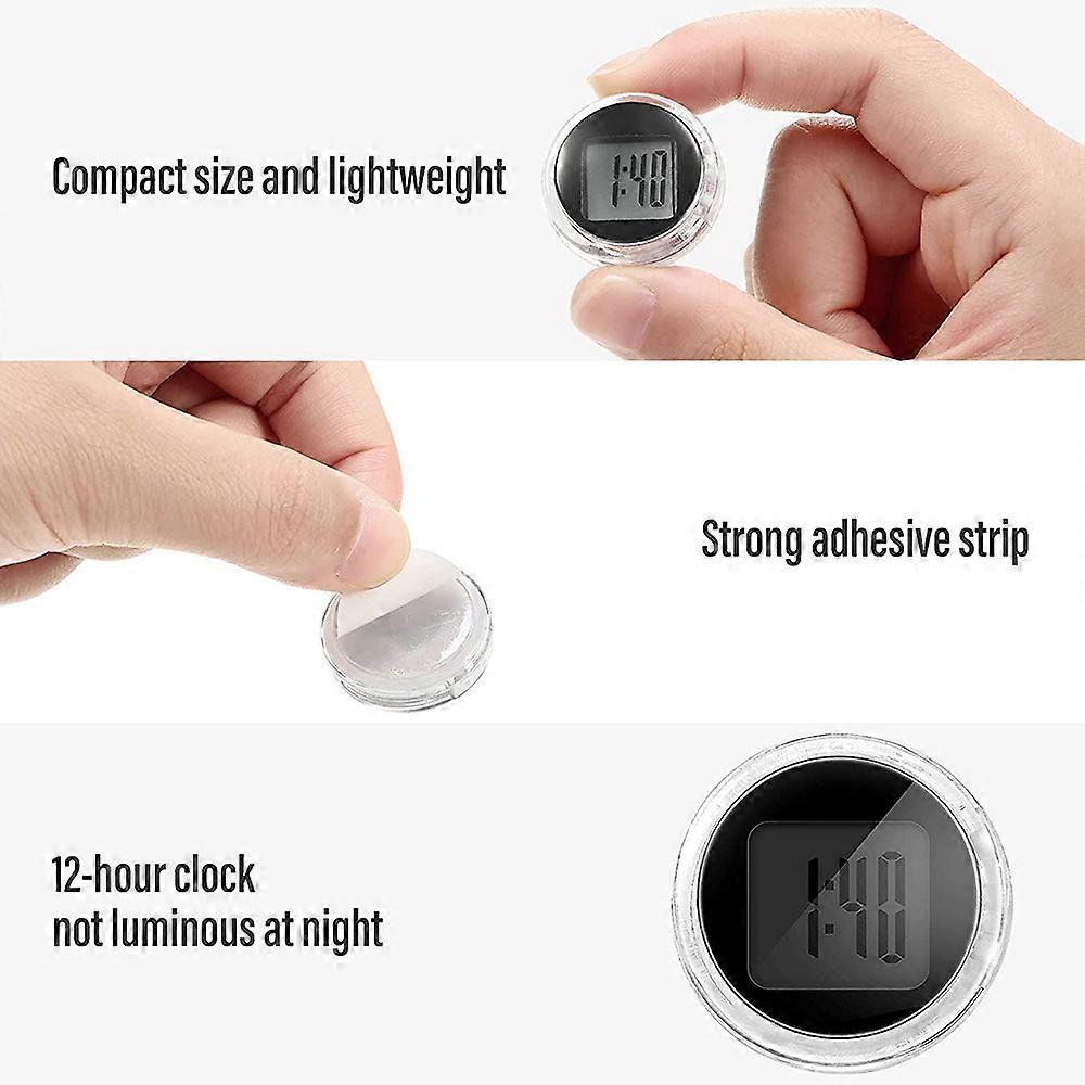3 Pieces Mini Motorcycle Clocks Waterproof Stick-on Motorbike Mount ...