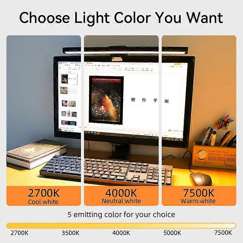 Stepless Dimming Led Desk Lamp For Computer Monitor Light Bar USB ...