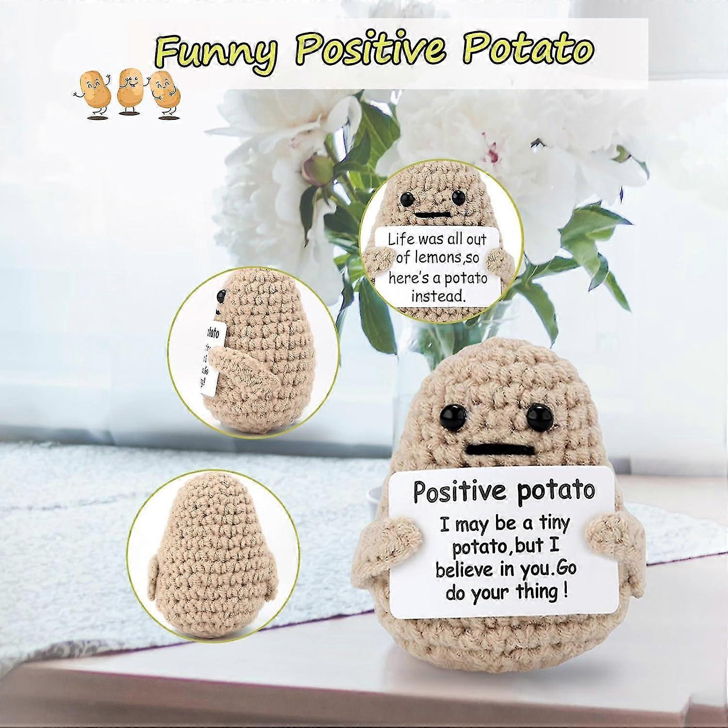 Funny Positive Potato, 3 Inch Cute Crochet Positive Potato Doll With ...