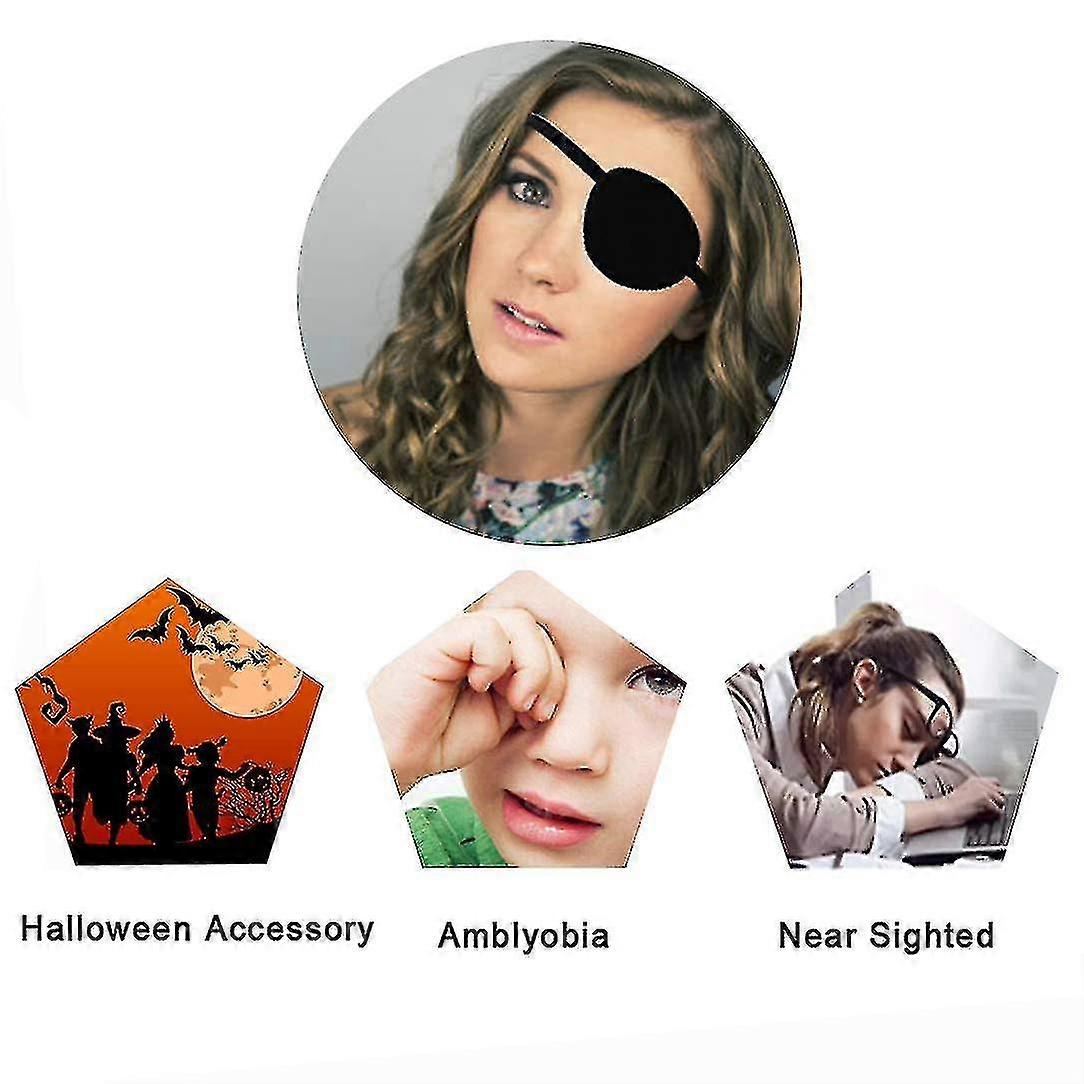 Eye Patches 2 Pack Adjustable Amblyopia Lazy Eye Patches, Black | Fruugo UK