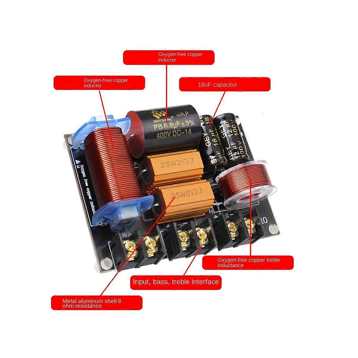 250W Audio Frequency Divider Two Way Hifi Speaker Crossover Stage ...