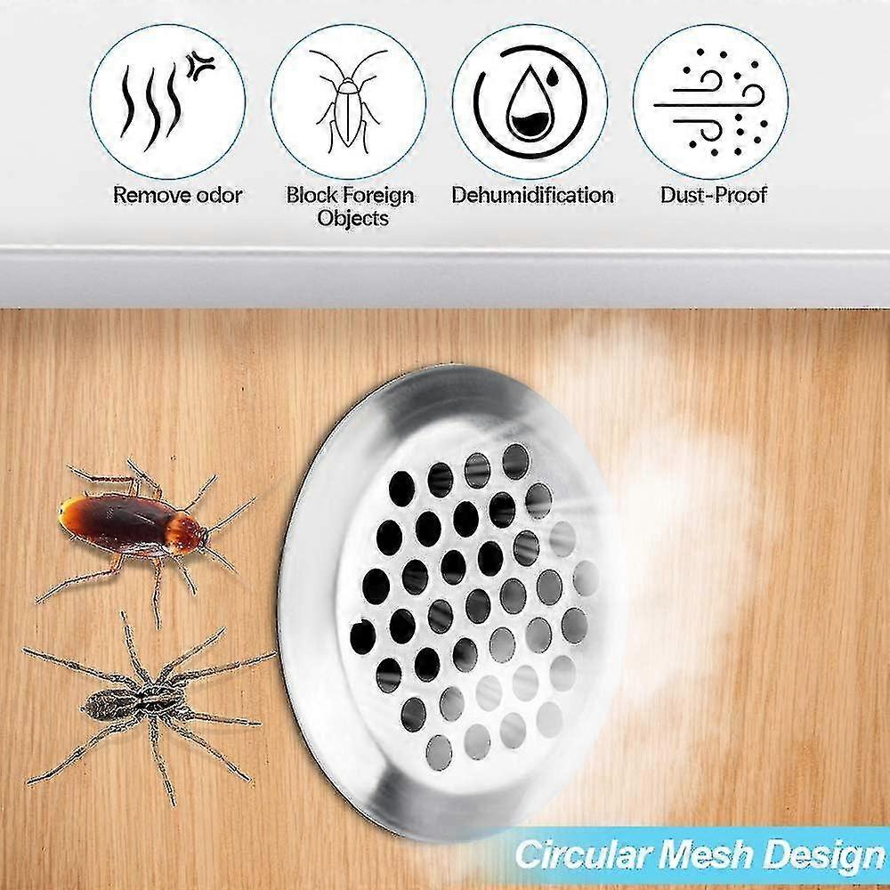 30 Pcs Round Air Vent Grille 35mm Exhaust Grille Ventilation Stainless ...