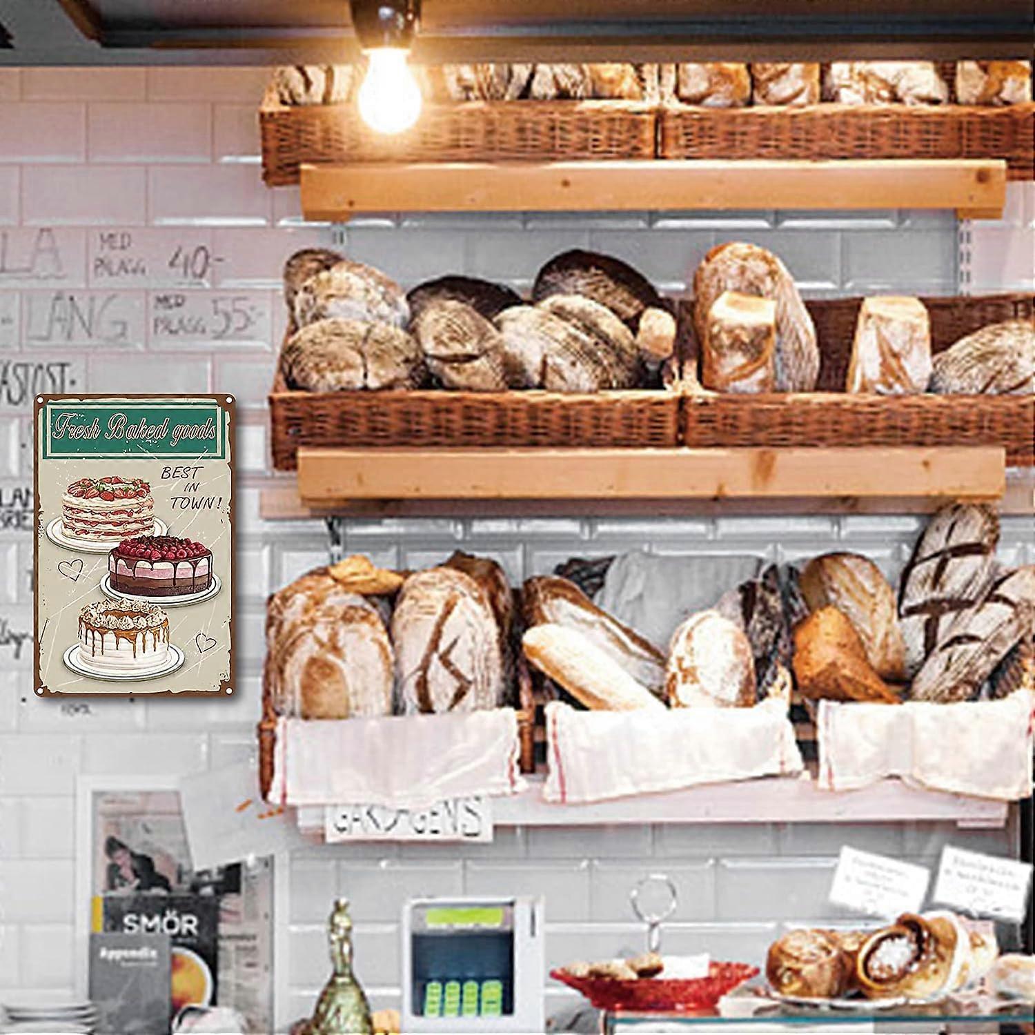 Fresh Baked Goods Tin Sign Vintage Metal Tin Signs Kitchen Signs Wall ...