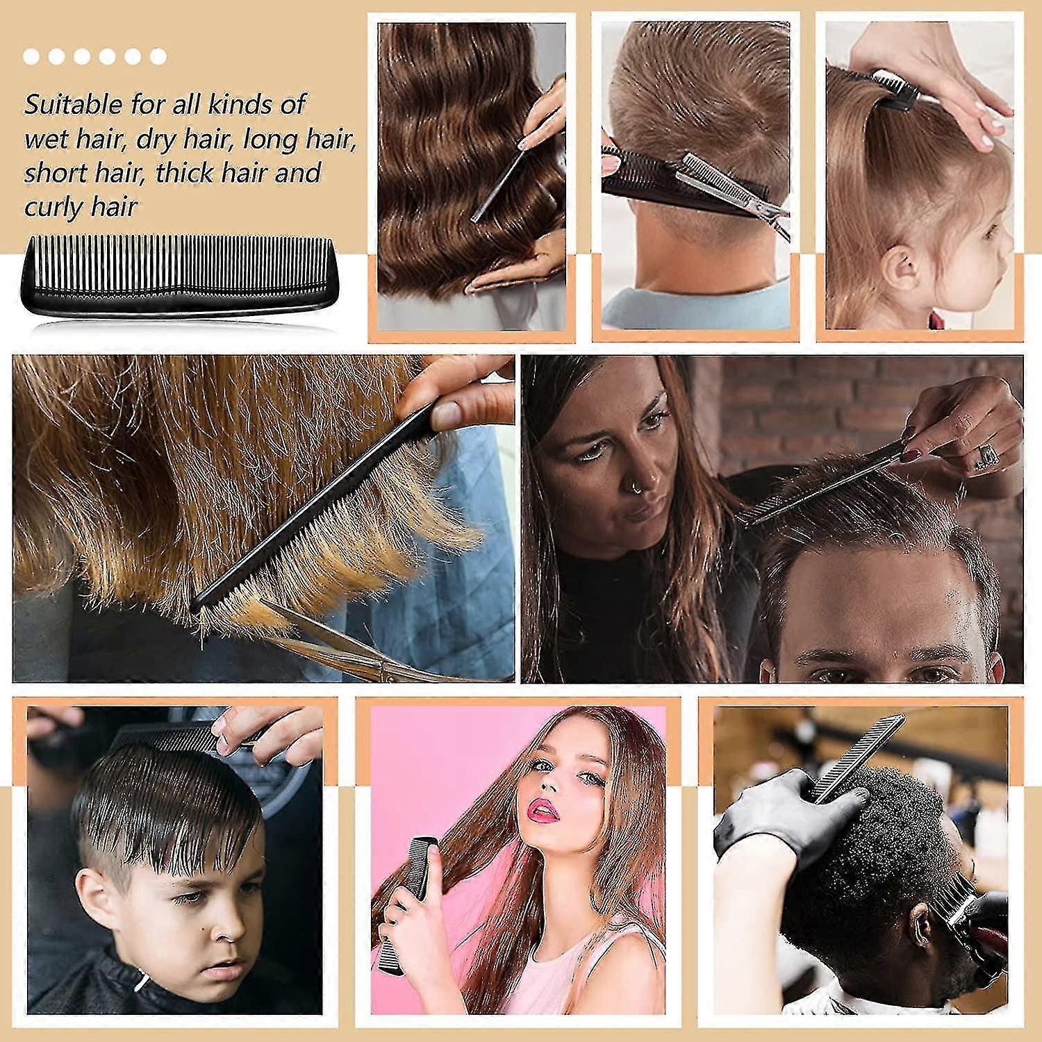 Hair Comb Cutting Comb Hair Combs For Hairdressing Comb Set, 12pcs ...