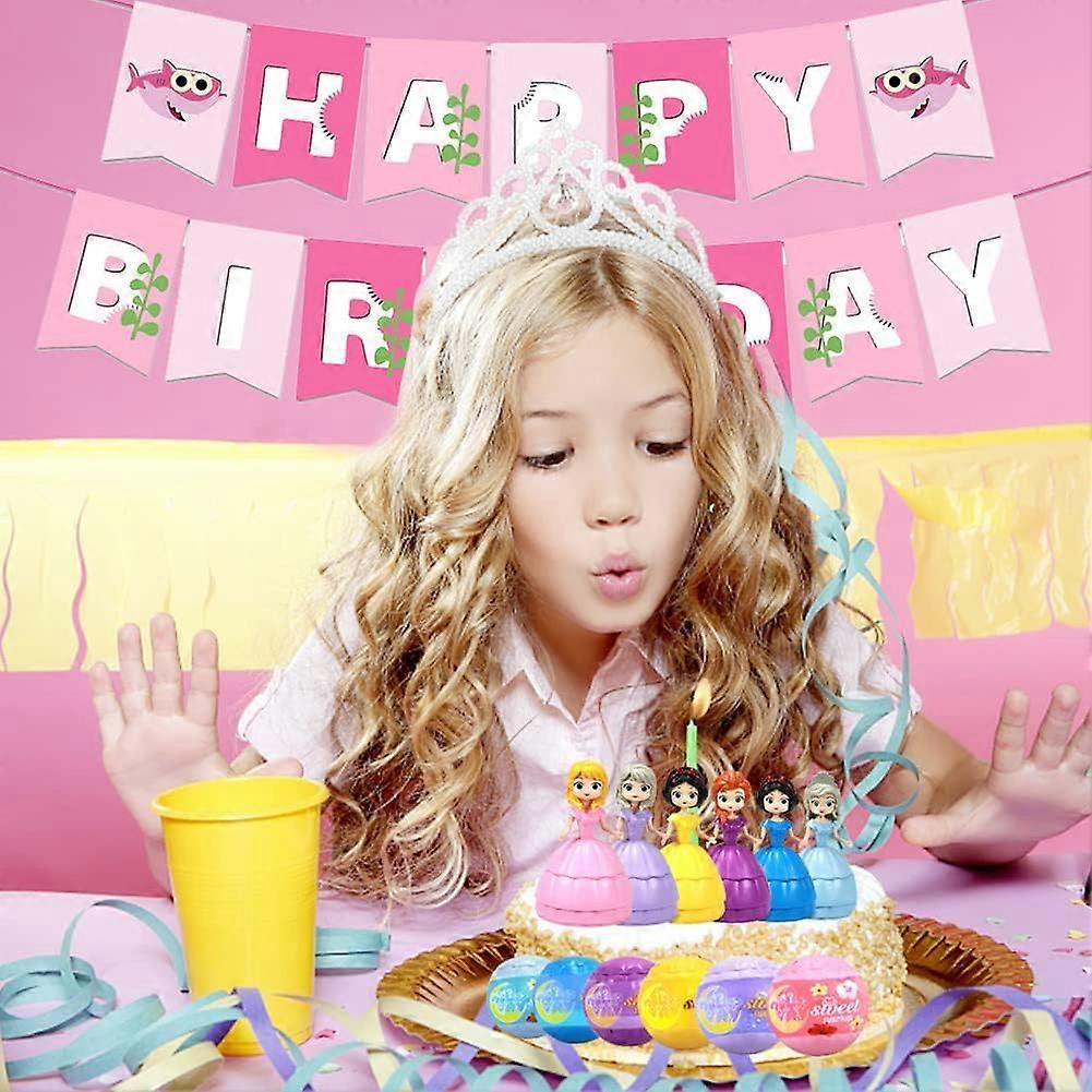 Mini Princess Figures, 6PCS Girls Birthday Cake Topper Decorations Play ...
