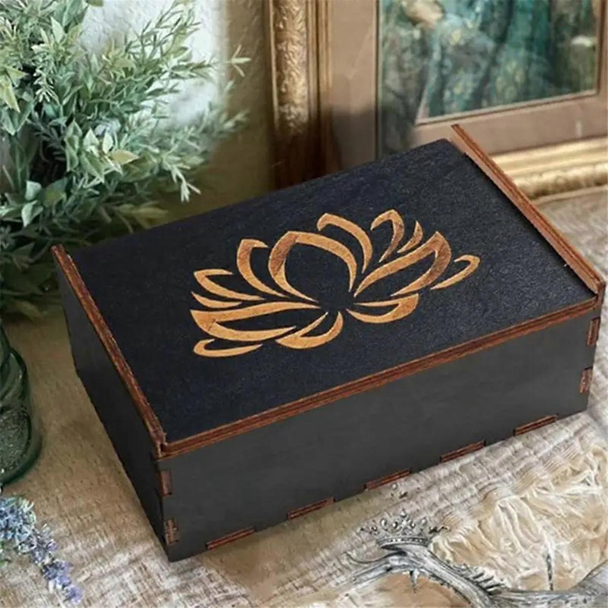 Tarot Card Case Vintage Wooden Trinket Box Jewelry Box Small Wood ...