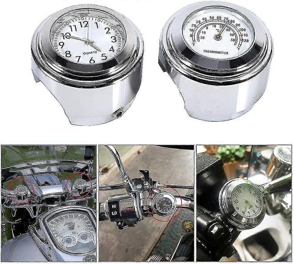 Motorcycle Handlebar Watch, 7/8 "waterproof Motorcycle Handlebar Mount ...