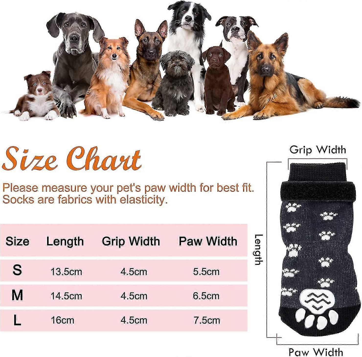 Anti-slip Dog Socks For Dogs 2 Pairs Soft Adjustable Paw Protection Dog ...