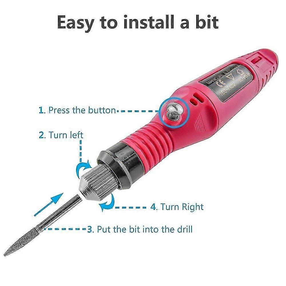 Electric Nail Drill Machine Filer Kit Rotary Carver Polish Machine-Good ...