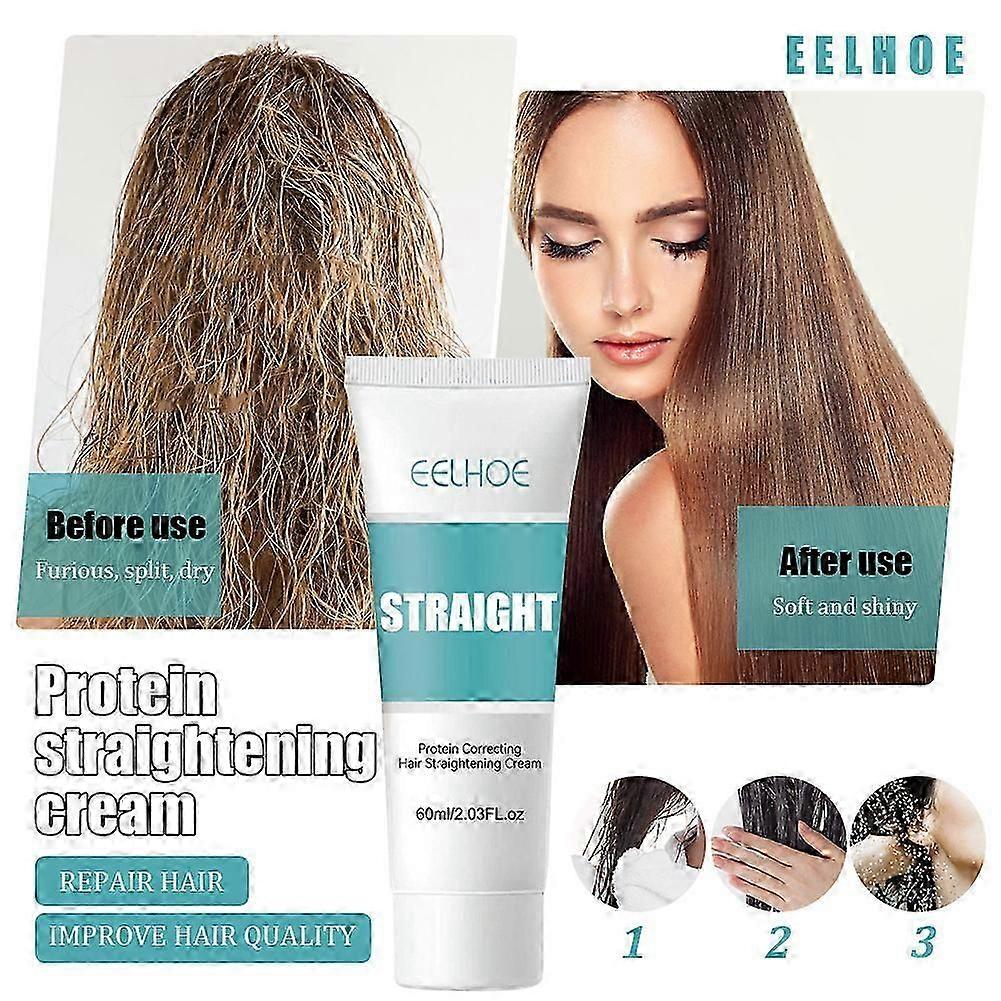 3Pcs Protein Correcting Straightening Hair Cream Straight Hair Cream ...