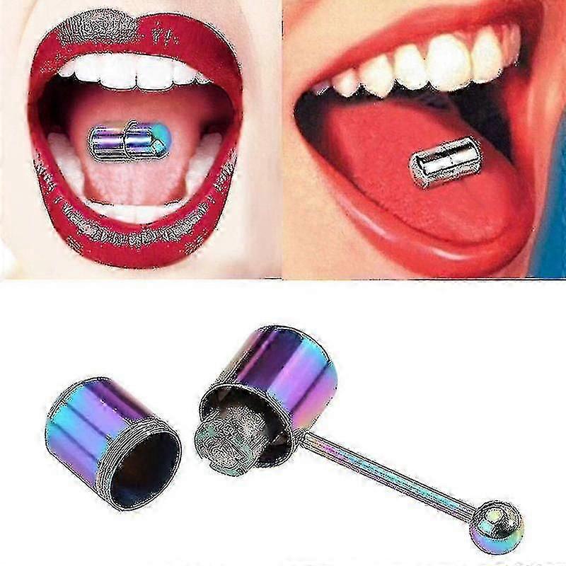 1pc Cool Vibrating Barbell Tongue Rings Bars Piercing Stainless Steel ...
