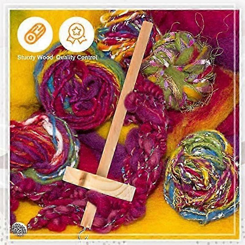 2Pc DIY Drop Spindle Top Whorl Yarn Spinner Hand Wooden Wheel for Yarn ...