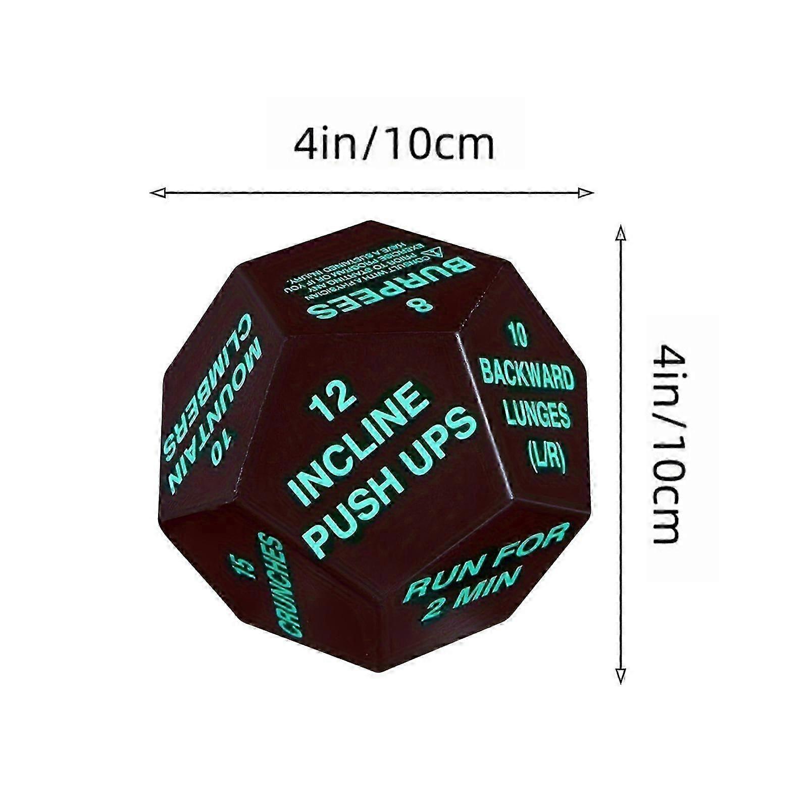 12-Sided Workout Dice for Fitness Challenges, Yoga, and Bodyweight ...