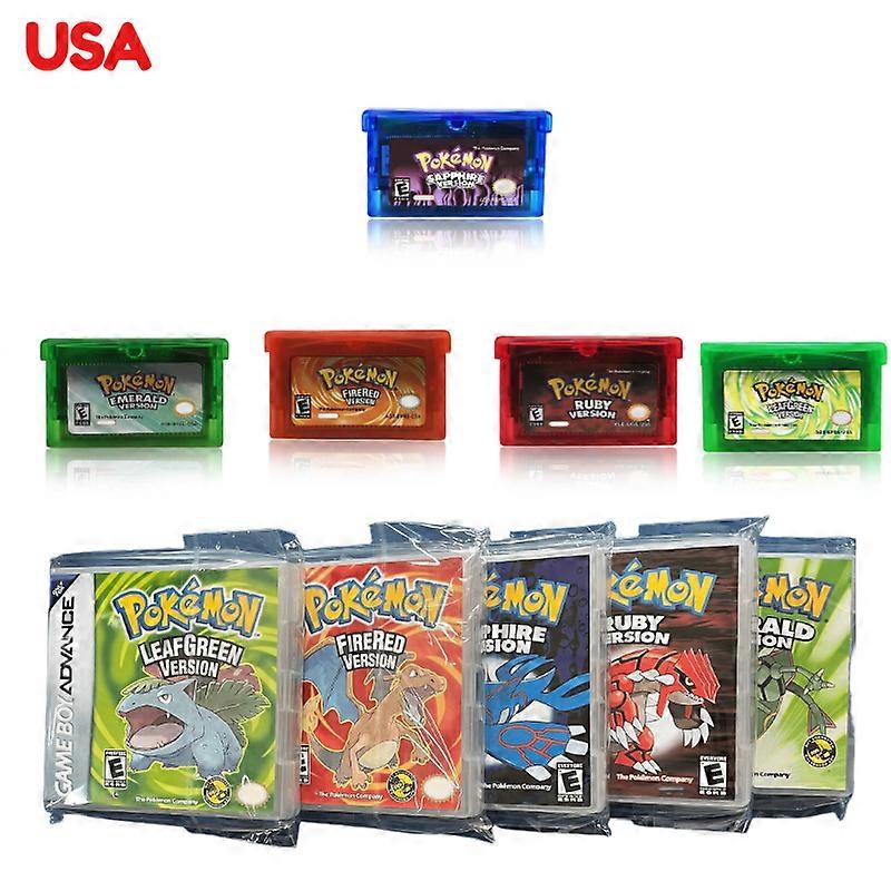 HOT 32 Bit Video Game in Box GBA Game Cartridge Pokemon Series Emerald ...