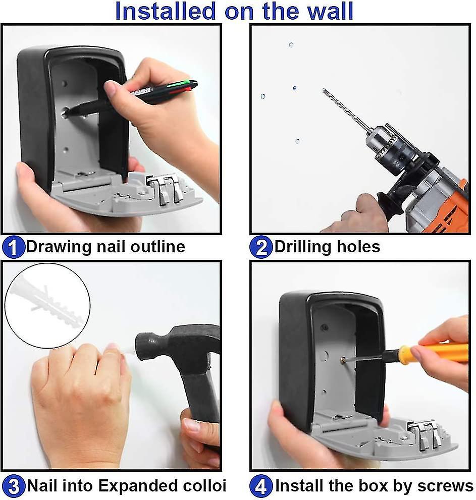 Key Safe Box, Premium Large Key Box, Key Safe Box With 4 Digit Code ...