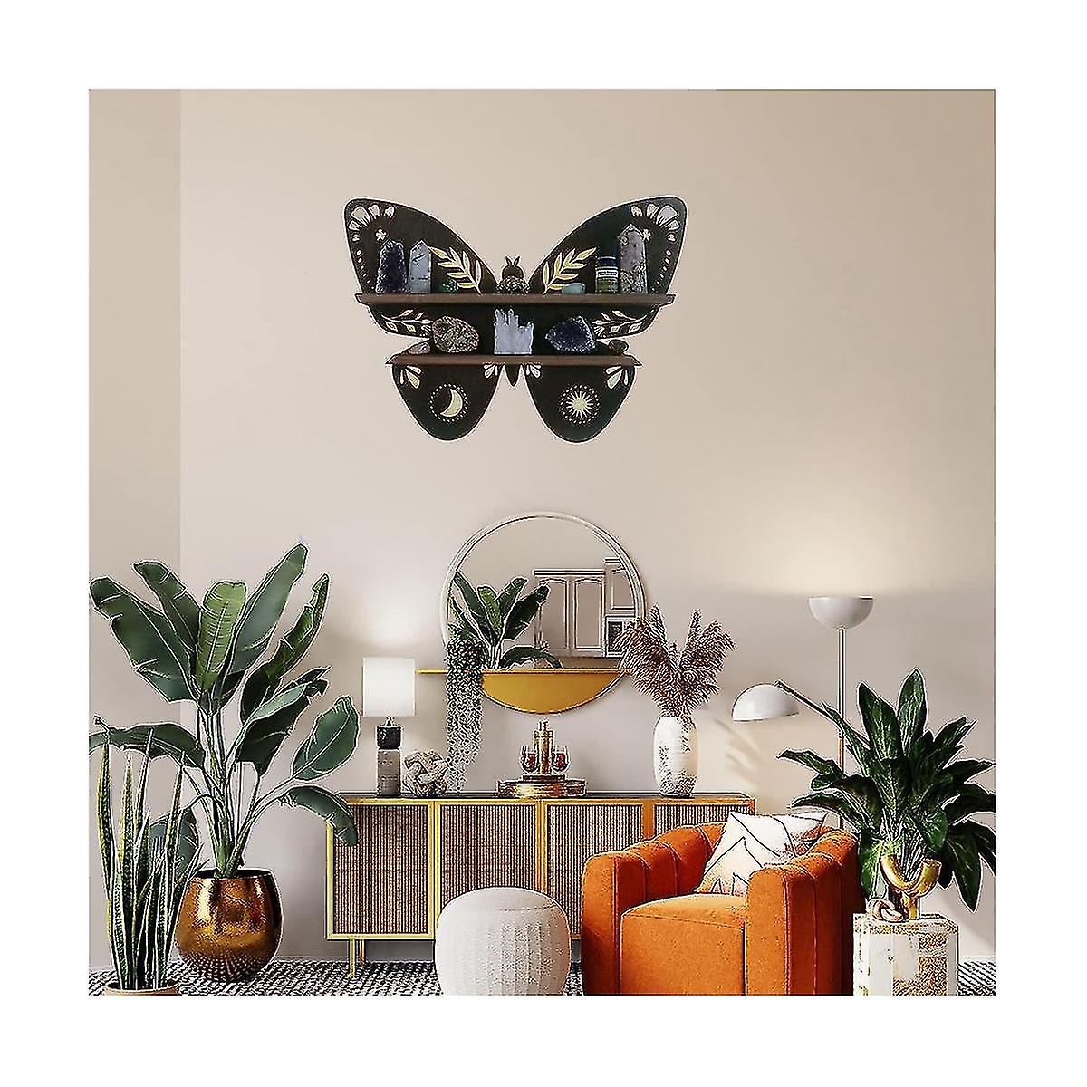 Crystal Shelf Oil Storage Rack Wooden Wall Display Decor Wall Mount ...