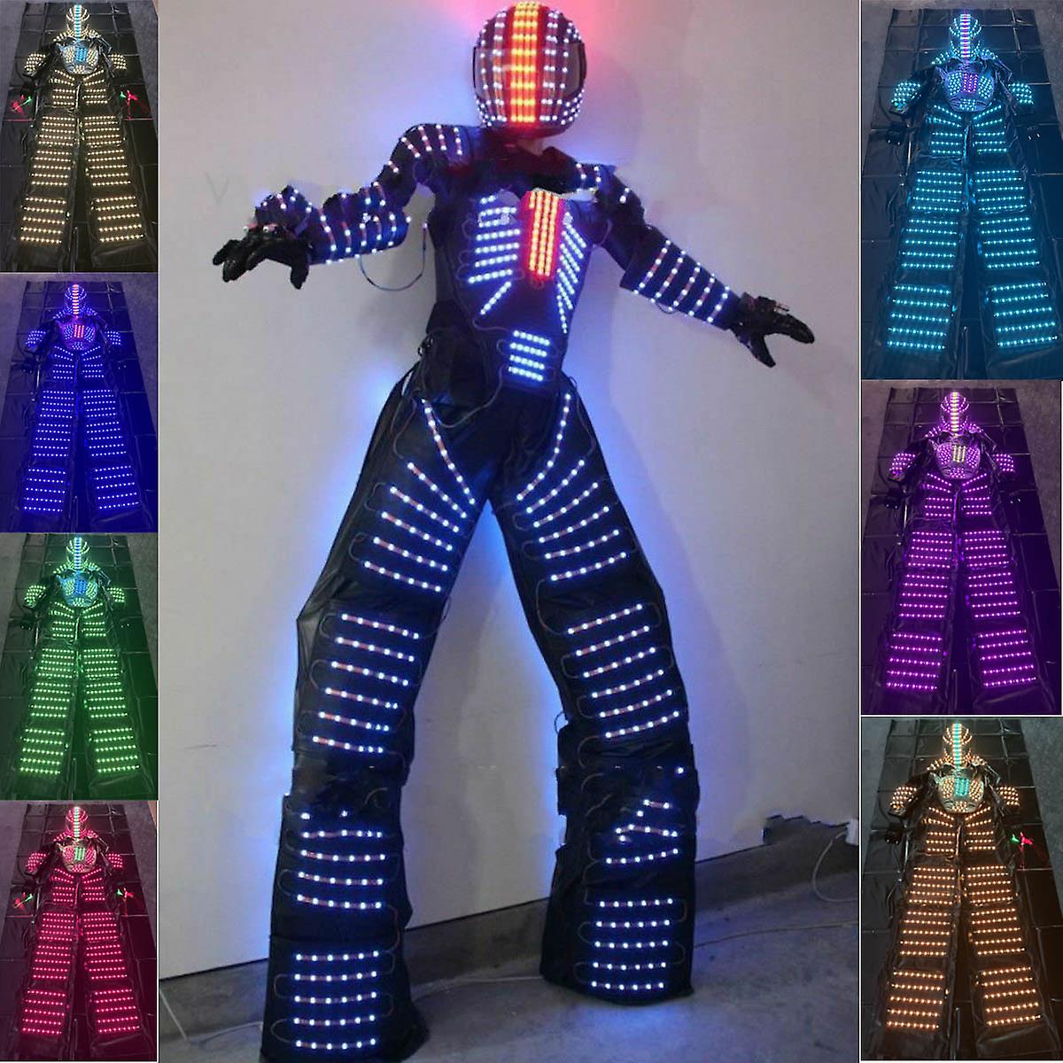 LED Robot Clothing Costume Suit Illuminated Dance Remote Control 7 ...