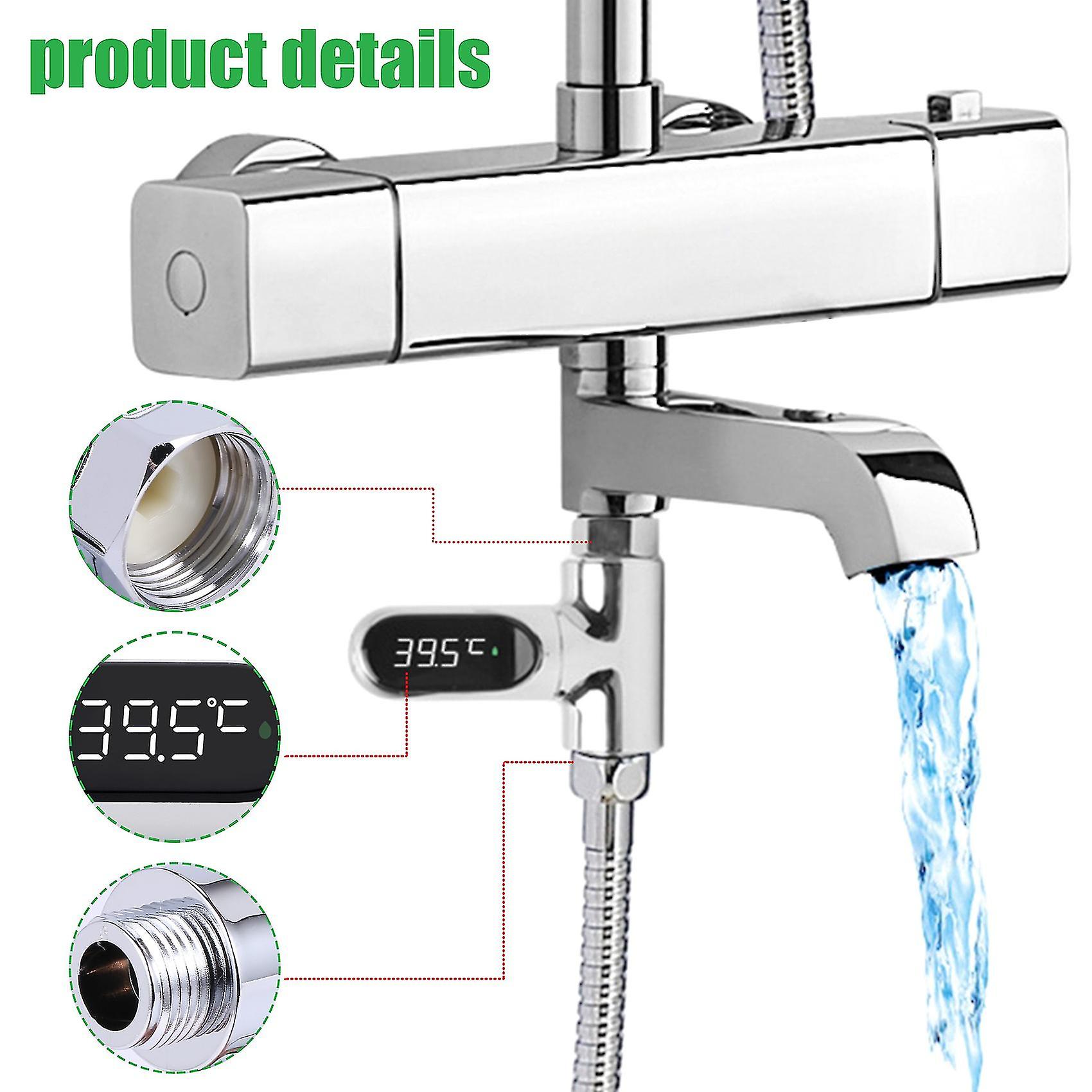 Led Display Home Water Shower Thermometer -generating Electricity Water ...