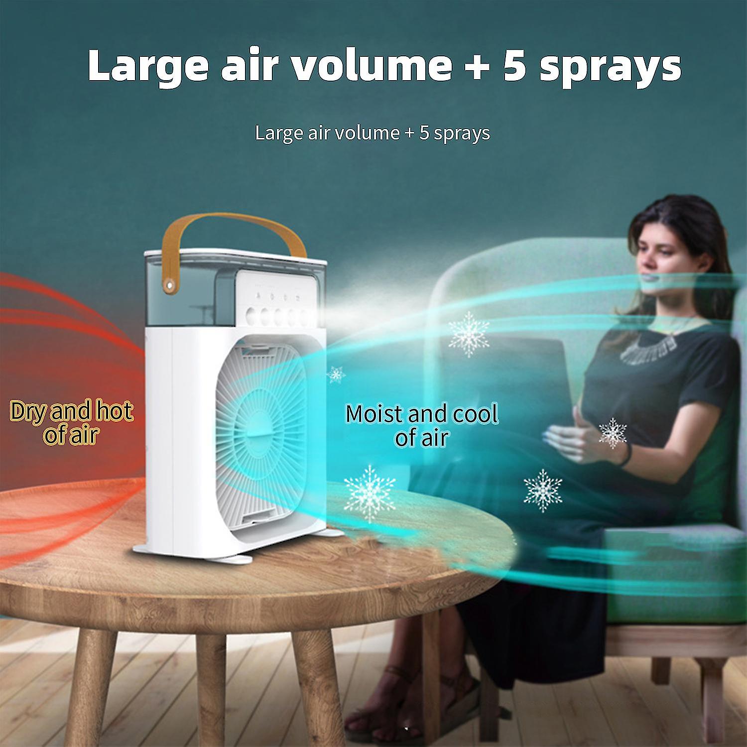 Portable Desk Misting Fan, 3 Speeds Humidifier Misting Fan, Cool And ...