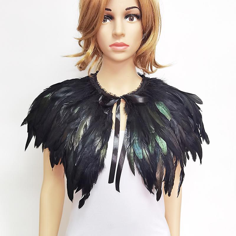 Victorian Feather Fake Collar Detachable Feather Shawl Scarf Cape ...
