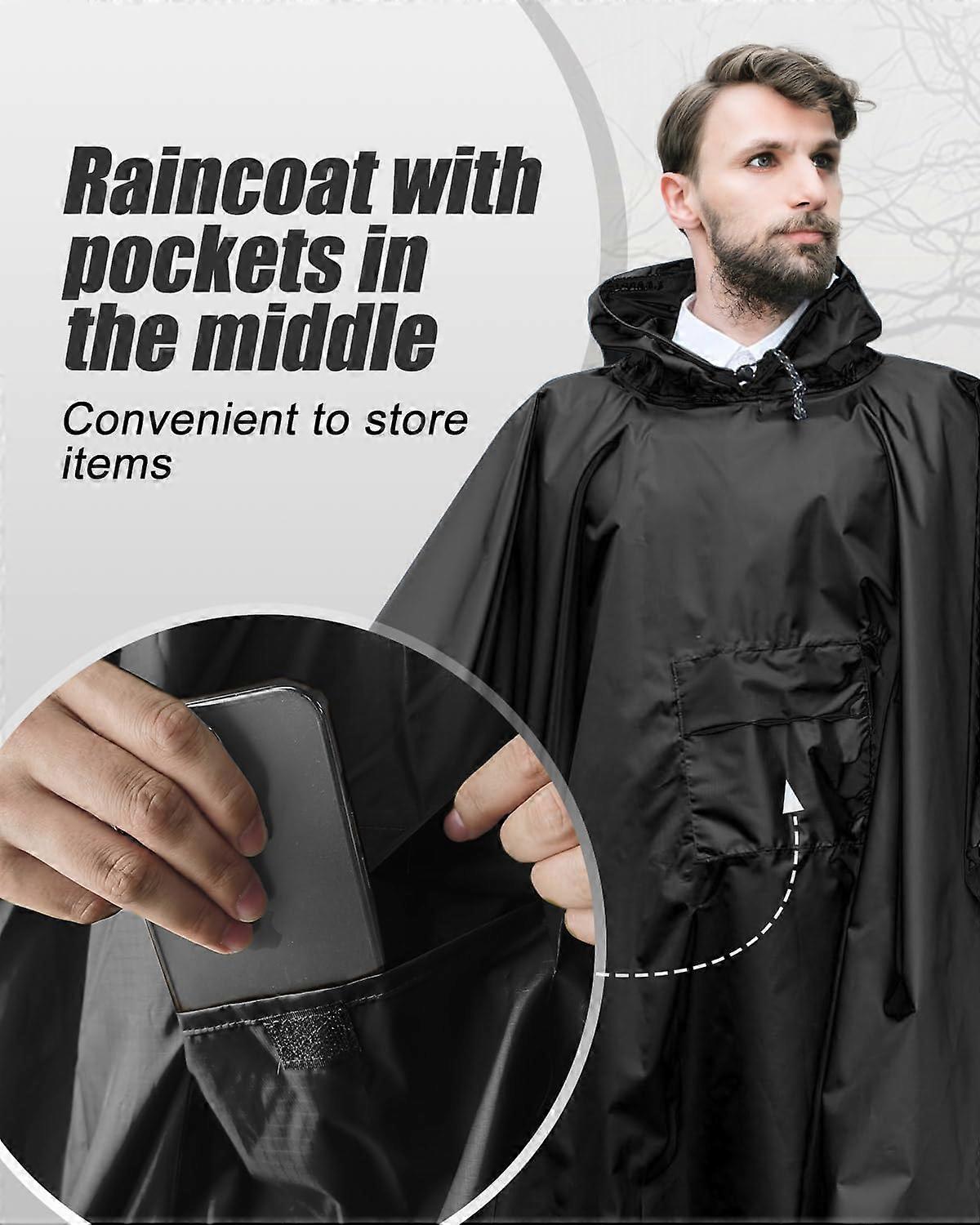 Poncho Waterproof Adult Reusable Poncho Waterproof Adult Lightweight ...