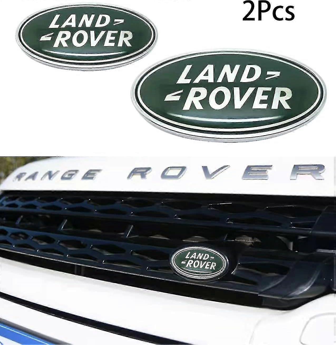 2pcs Fits Land Rover Grille Badge Tailgate Oval Badge Sticker, Fit Land ...