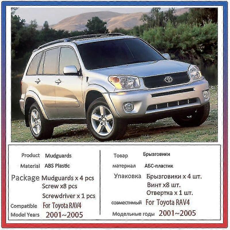 4PCS Car Mudguards For Toyota RAV4 RAV 4 XA20 2001 2002 2003 2004 2005 ...