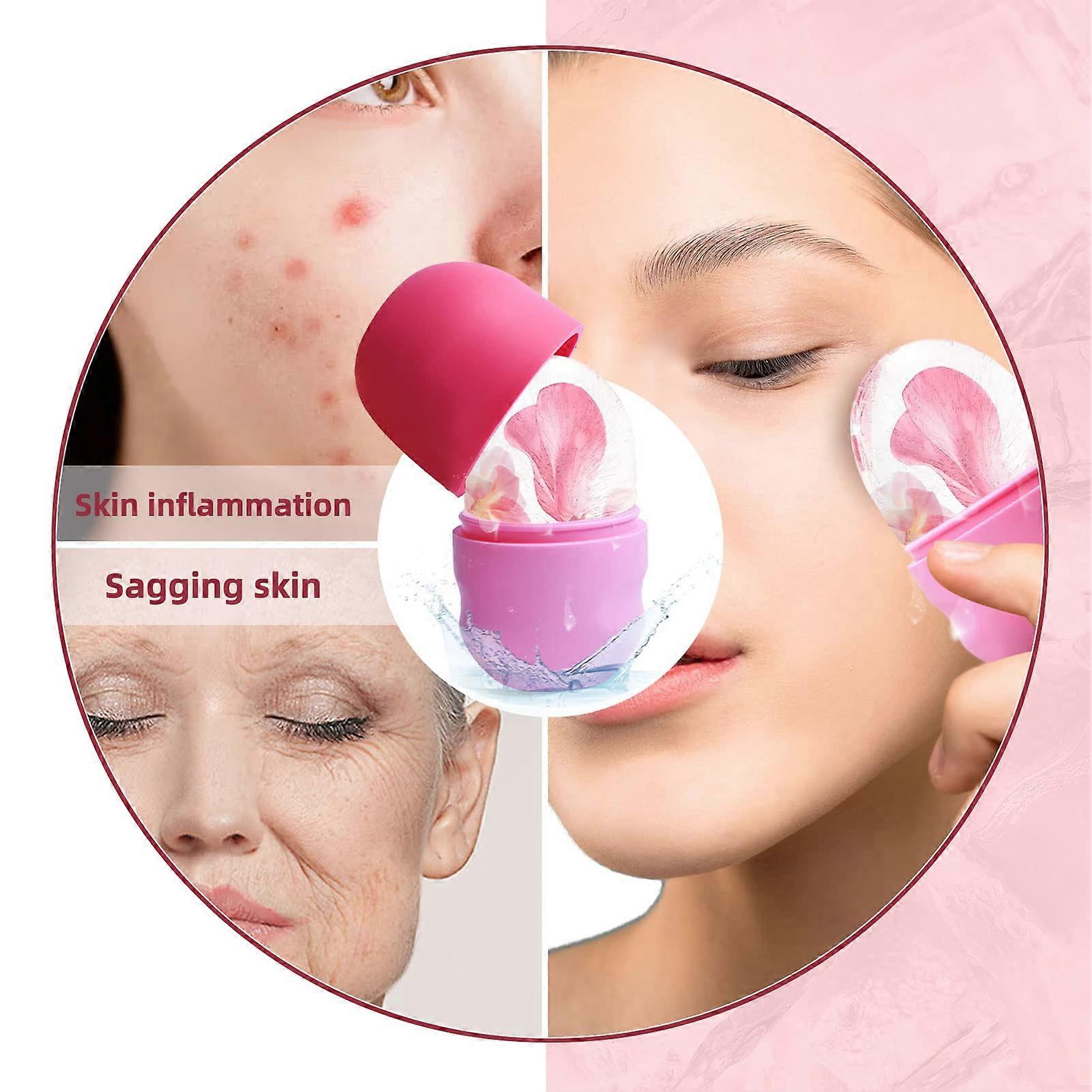 Ice Roller Face, Ice Roller Face Silicone Reusable Contour Beauty Cube for Facial Massage ...