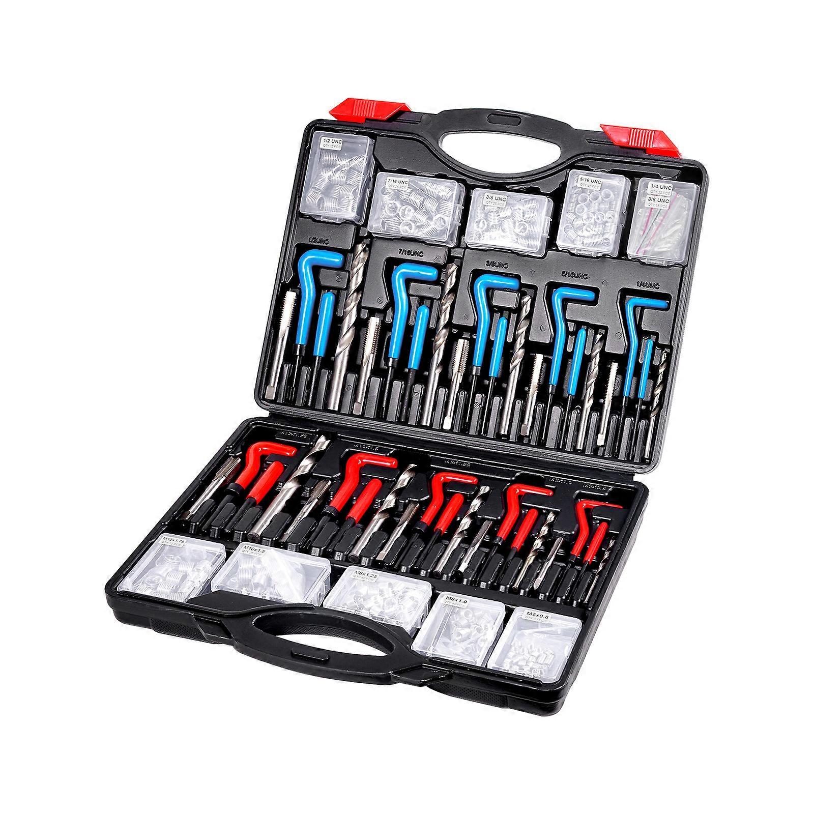 Helicoil Thread Repair Kit, 338-Piece SAE and Metric Rethreading Tool ...