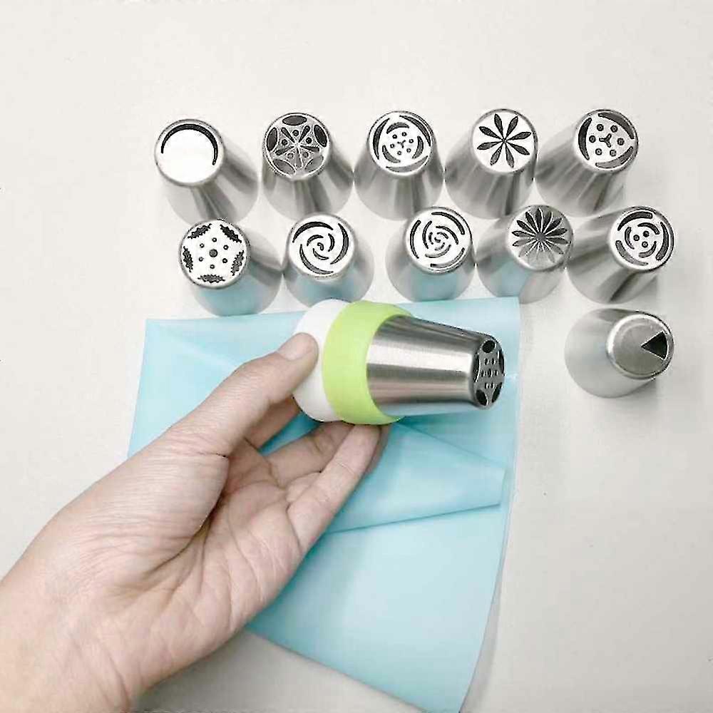 14pc/set Tulip Icing Piping Nozzles Stainless Steel Flower Cream ...