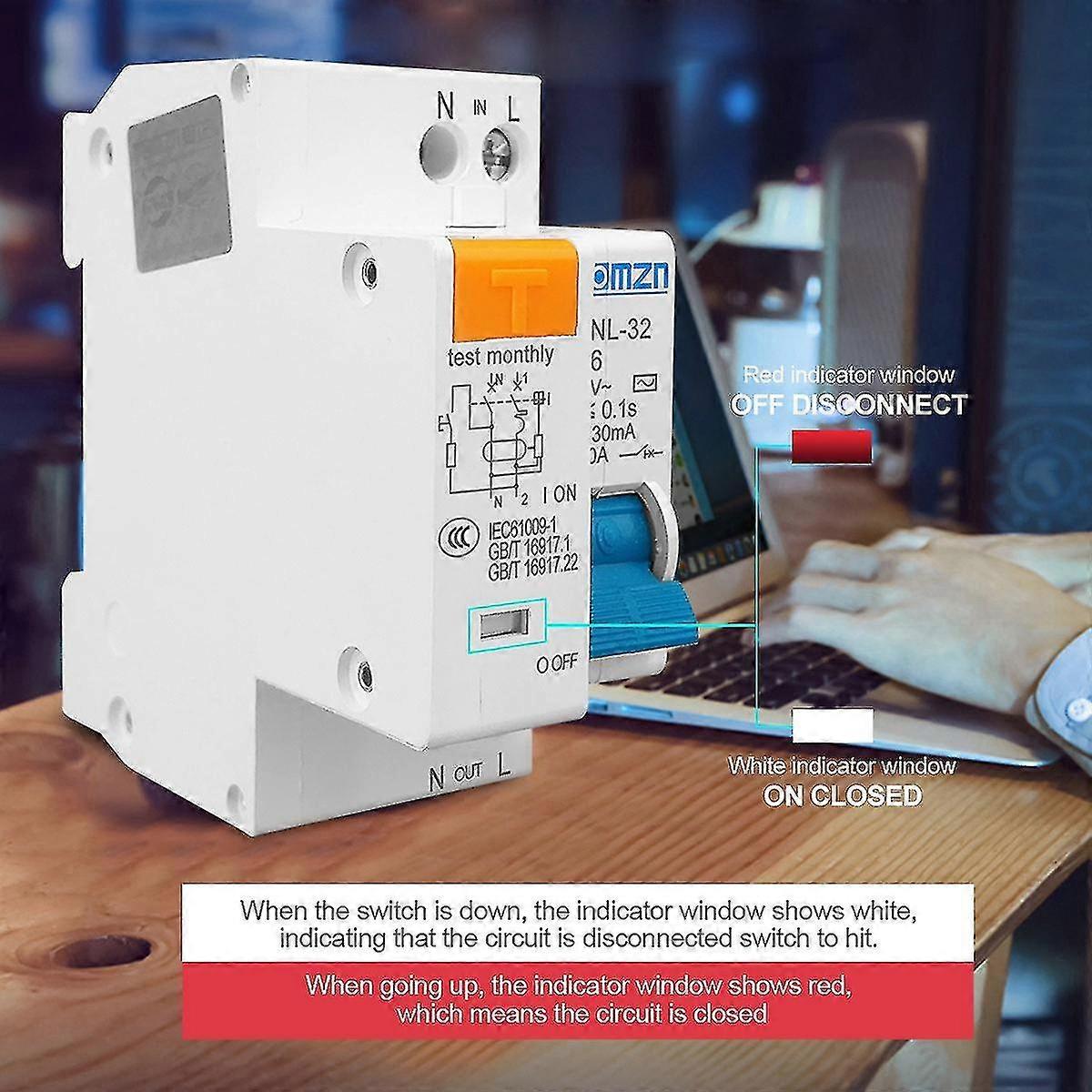 TPNL DPNL 230V 1P+N Residual Current Circuit Breaker with over and ...