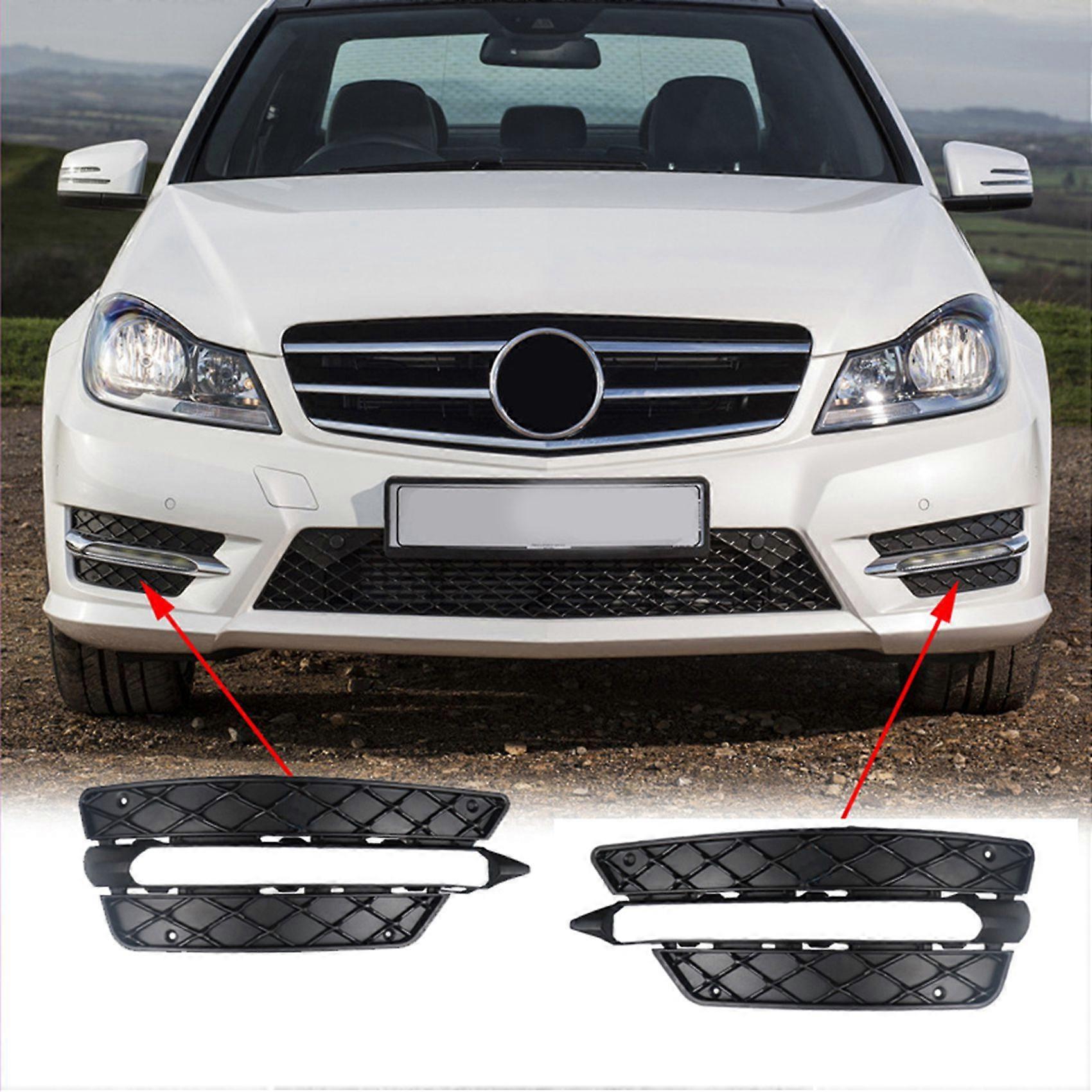 Car Front Bumper Grille Fog Lamp Cover Grille for W204 C-Class 2012 ...
